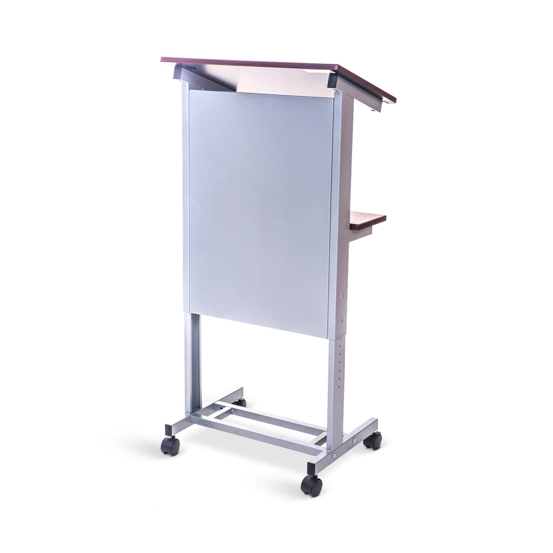Luxor Rolling Adjustable-Height Podium - Gray - Ks Products