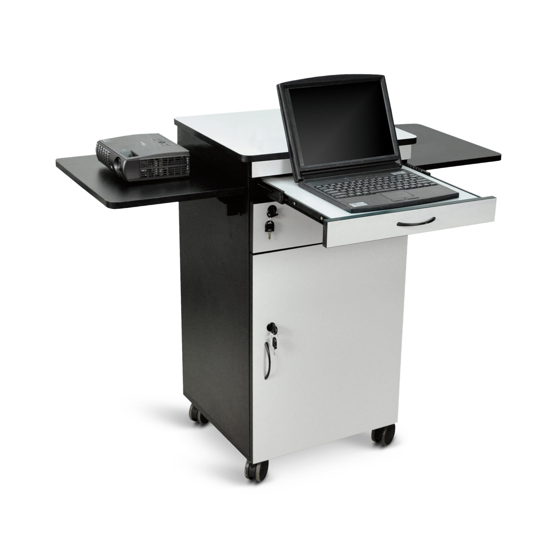 Luxor 38-in Wood Multimedia Workstation - Gray - Ks Products