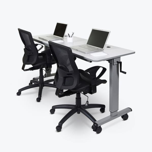 Luxor Adjustable-Height Flip-Top Table with Crank Handle and Quick ...